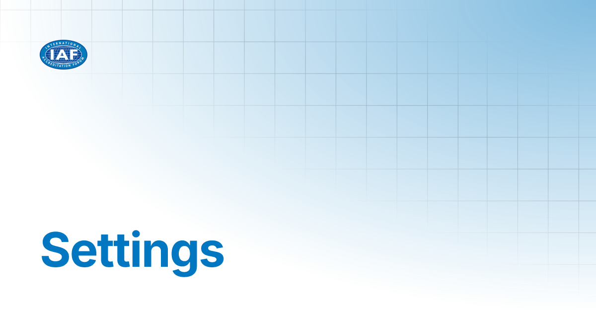 Settings | Accreditation Bodies