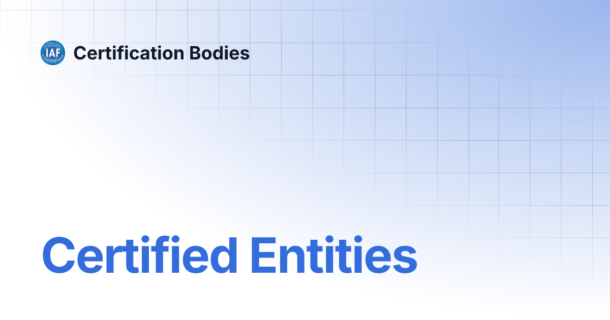 Certified Entities | Certification Bodies