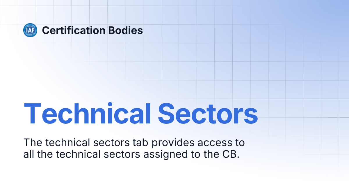 Technical Sectors | Certification Bodies