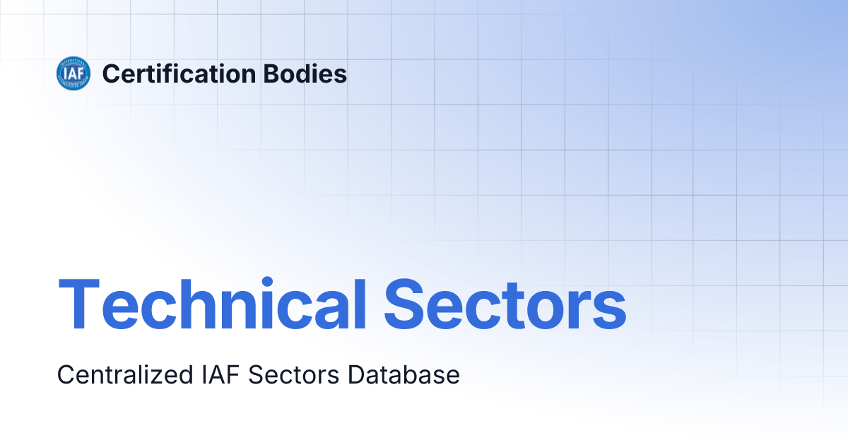 Technical Sectors | Certification Bodies