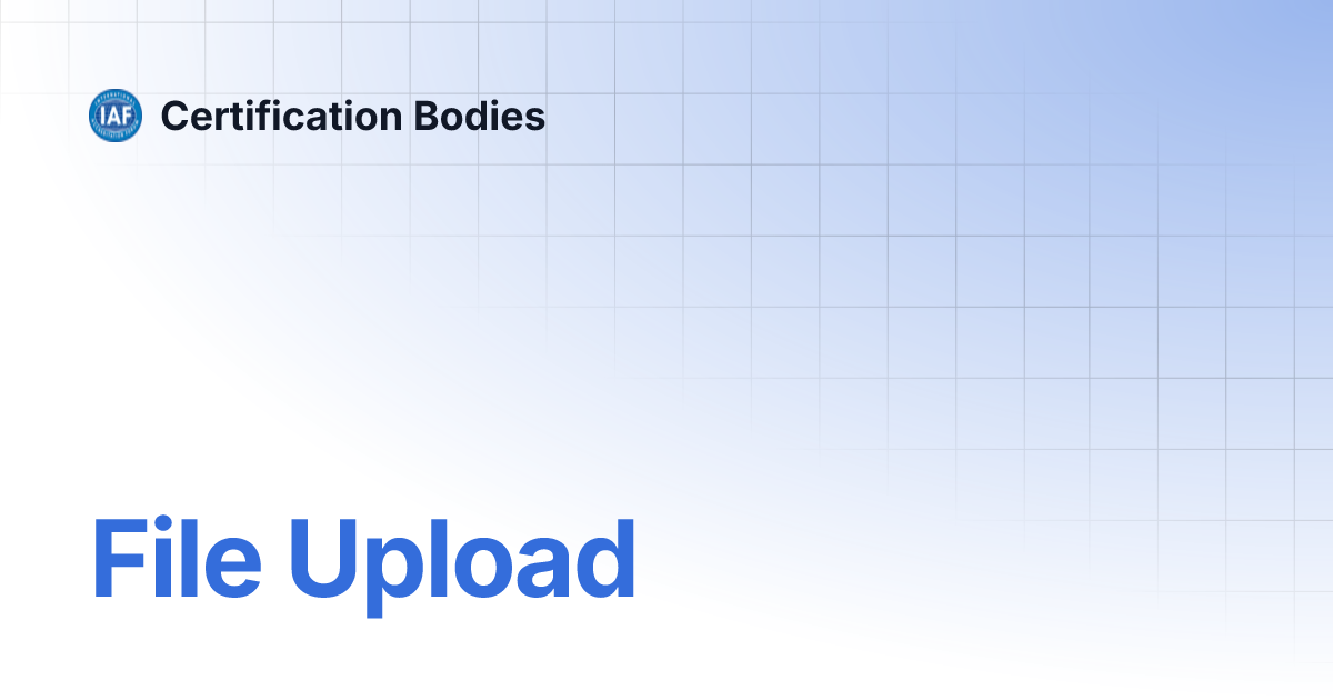 File Upload | Certification Bodies