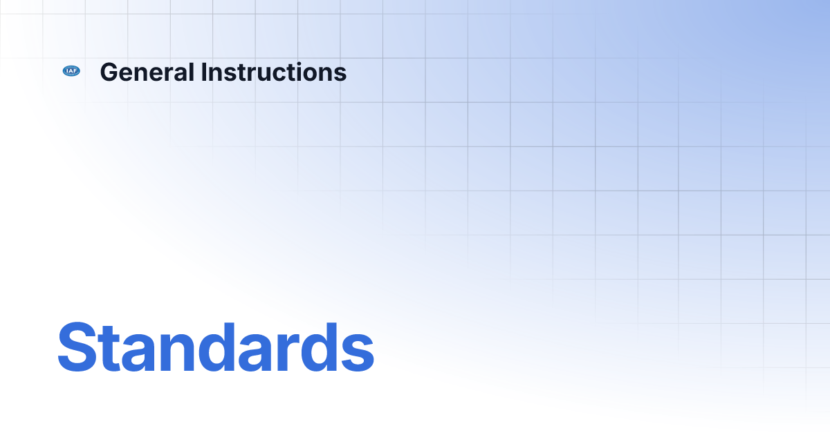 Standards | General Instructions