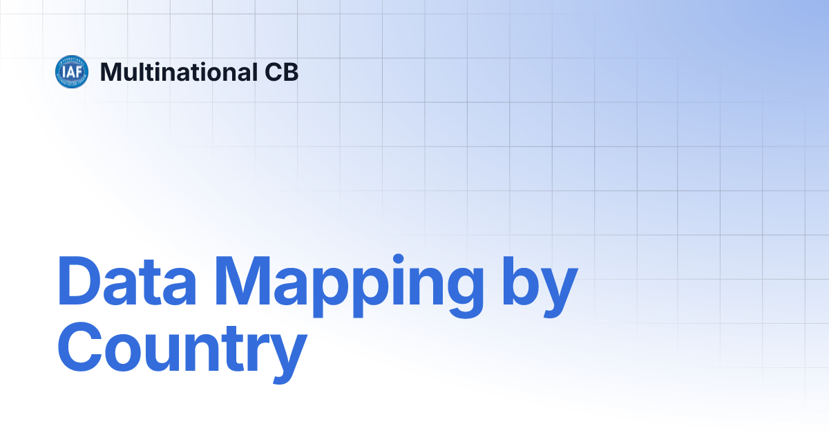 Data Mapping by Country | Multinational CB