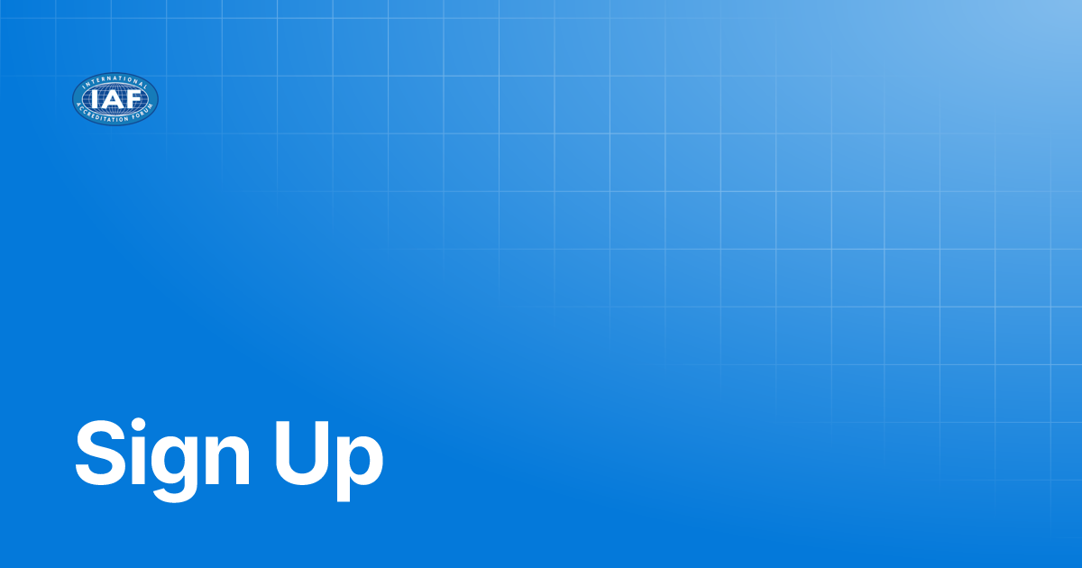 Sign Up | IAF CertSearch User Guide